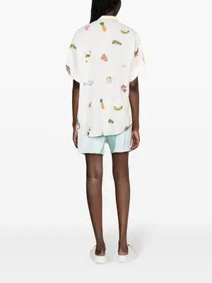 ALEMAIS Marlin Embroidered Flax Shirt