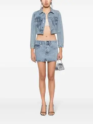 Alexander Wang Bead-embellished Denim Trucker Jacket