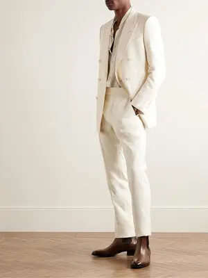 TOM FORD Atticus Slim-fit Tapered Silk-canvas Suit Trousers