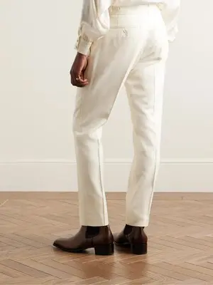 TOM FORD Atticus Slim-fit Tapered Silk-canvas Suit Trousers
