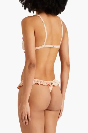 Stella McCartney Embroidered Stretchsatin Thong