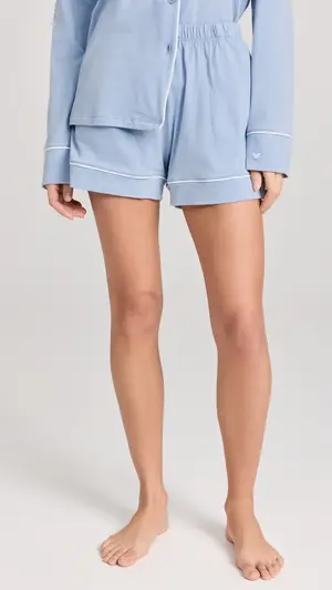 PETITE PLUME Pima Cotton Long Sleeve Pajama Set - Periwinkle