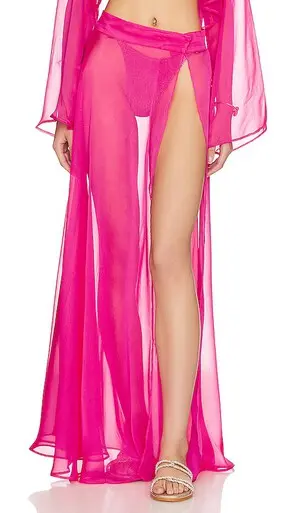SHANI SHEMER Alaia Maxi Skirt With Slit - Pink