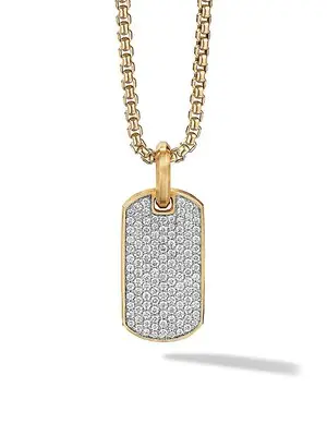 David Yurman Chevron Tag In 18k Yellow Gold - Diamond