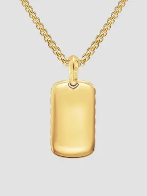 David Yurman Chevron Tag In 18k Yellow Gold - Diamond
