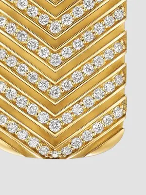 David Yurman Chevron Tag In 18k Yellow Gold - Diamond