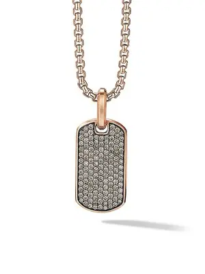 David Yurman Chevron Tag In 18k Rose Gold