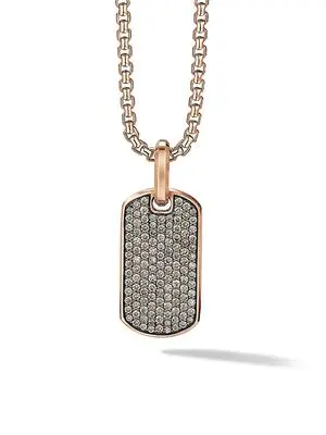David Yurman Chevron Tag In 18k Rose Gold