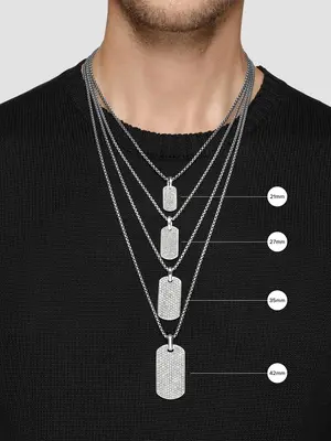 David Yurman Chevron Tag In Sterling 21mm