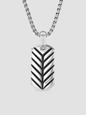 David Yurman Chevron Tag In Sterling 21mm