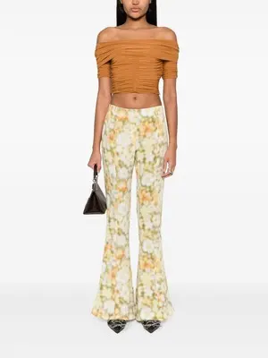 Acne Studios Abstract-print Flared Trousers