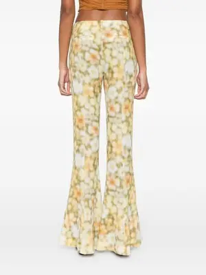 Acne Studios Abstract-print Flared Trousers