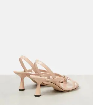 JIMMY CHOO Jess 95 Leather Sandals - Brown