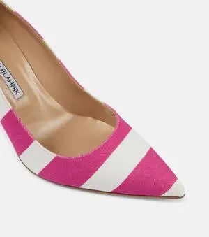 Manolo Blahnik Bb 90 Striped Canvas Pumps