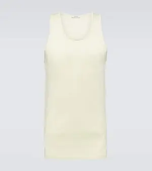 LEMAIRE Ribbed-knit Cotton Jersey Tank Top - Yellow