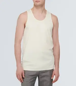 LEMAIRE Ribbed-knit Cotton Jersey Tank Top - Yellow