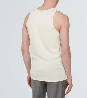 LEMAIRE Ribbed-knit Cotton Jersey Tank Top - Yellow