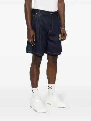 Off-White 90s Logo Denim Shorts - Blue