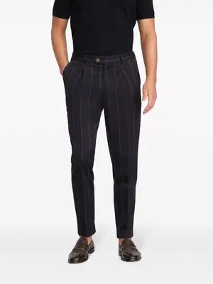 Brunello Cucinelli Stripe-pattern Wool-blend Tapered Trousers