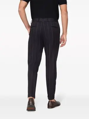 Brunello Cucinelli Stripe-pattern Wool-blend Tapered Trousers