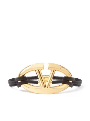 Valentino Garavani VLogo Rope Bracelet Black