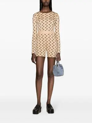MARINE SERRE Moon-print Shorts - Neutrals