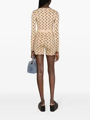 MARINE SERRE Moon-print Shorts - Neutrals