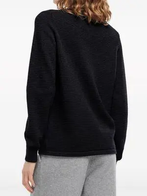 BARRIE Striped Ribbed-knit Jumper - Black