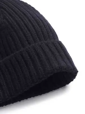 BARRIE Ribbed-knit Cashmere Beanie - Black