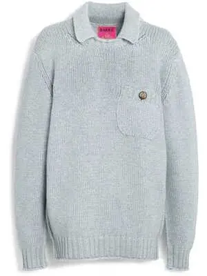 BARRIE Chunky-knit Cashmere Polo Jumper