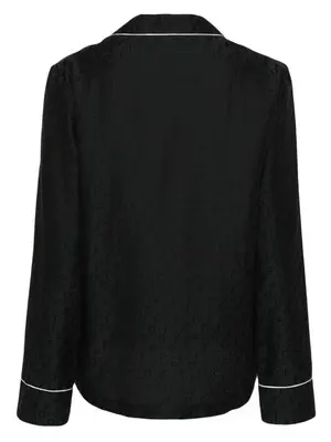 Off-White Monogram-jacquard Pajama Top - Black