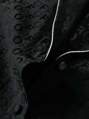 Off-White Monogram-jacquard Pajama Top - Black