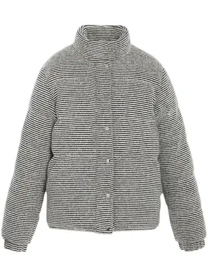 BARRIE Striped Cashmere-blend Puffer Jacket - Black