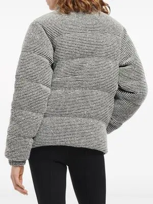 BARRIE Striped Cashmere-blend Puffer Jacket - Black