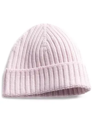BARRIE Ribbed-knit Cashmere Beanie - Pink