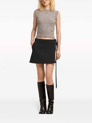 Ami Virgin Wool Wrap Miniskirt