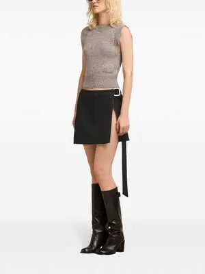 Ami Virgin Wool Wrap Miniskirt