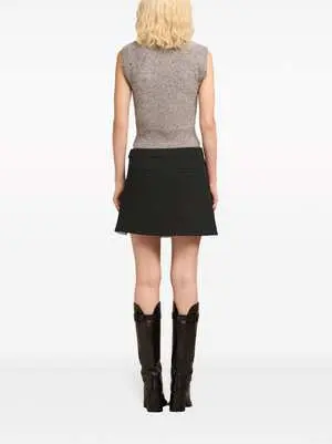Ami Virgin Wool Wrap Miniskirt