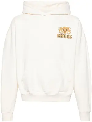 Rhude Cresta Cigar Cotton Hoodie - White