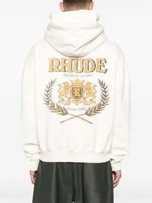 Rhude Cresta Cigar Cotton Hoodie - White