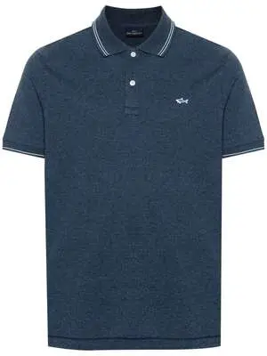 Paul & Shark Logo-patch Cotton Polo Shirt - Blue