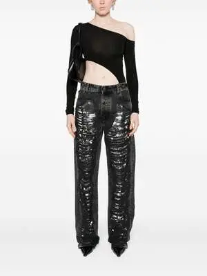 DARKPARK Karen Distressed Tapered Jeans - Grey