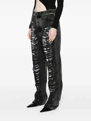 DARKPARK Karen Distressed Tapered Jeans - Grey