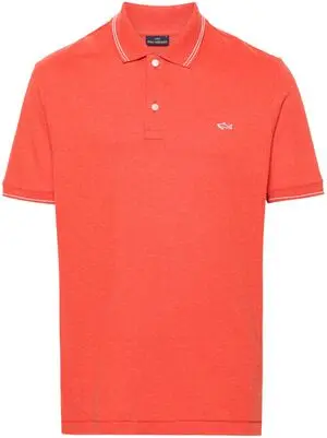 Paul & Shark Logo-patch Cotton Polo Shirt - Red
