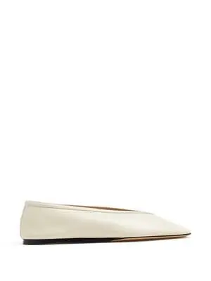 Le Monde Beryl Luna Leather Ballerinas - White