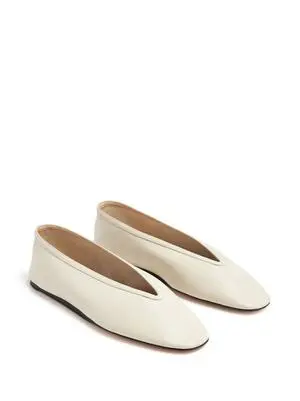 Le Monde Beryl Luna Leather Ballerinas - White