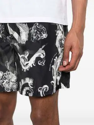 Versace Watercolour Couture-print Track Shorts - Black