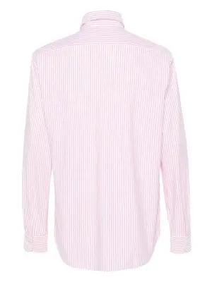 XACUS Vertical-striped Shirt - Pink