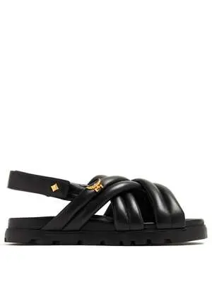 Mcm Crossover Padded Leather Sandals