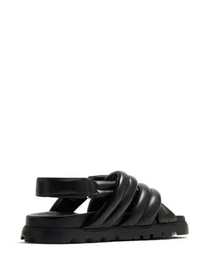 Mcm Crossover Padded Leather Sandals